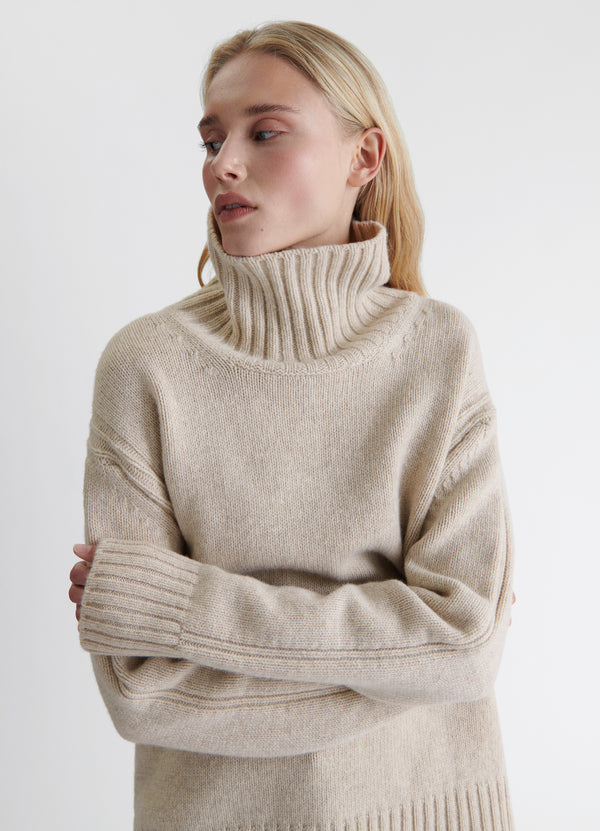 Fintra Lambswool Tunic Knit In Linen – &daughter