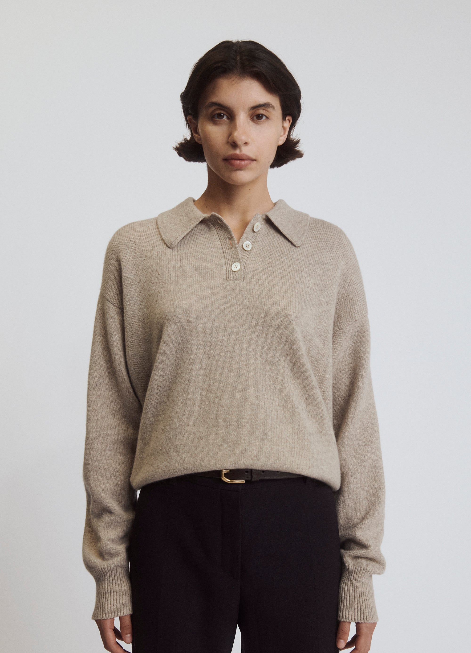 Edith Polo Shirt in Oat – &Daughter