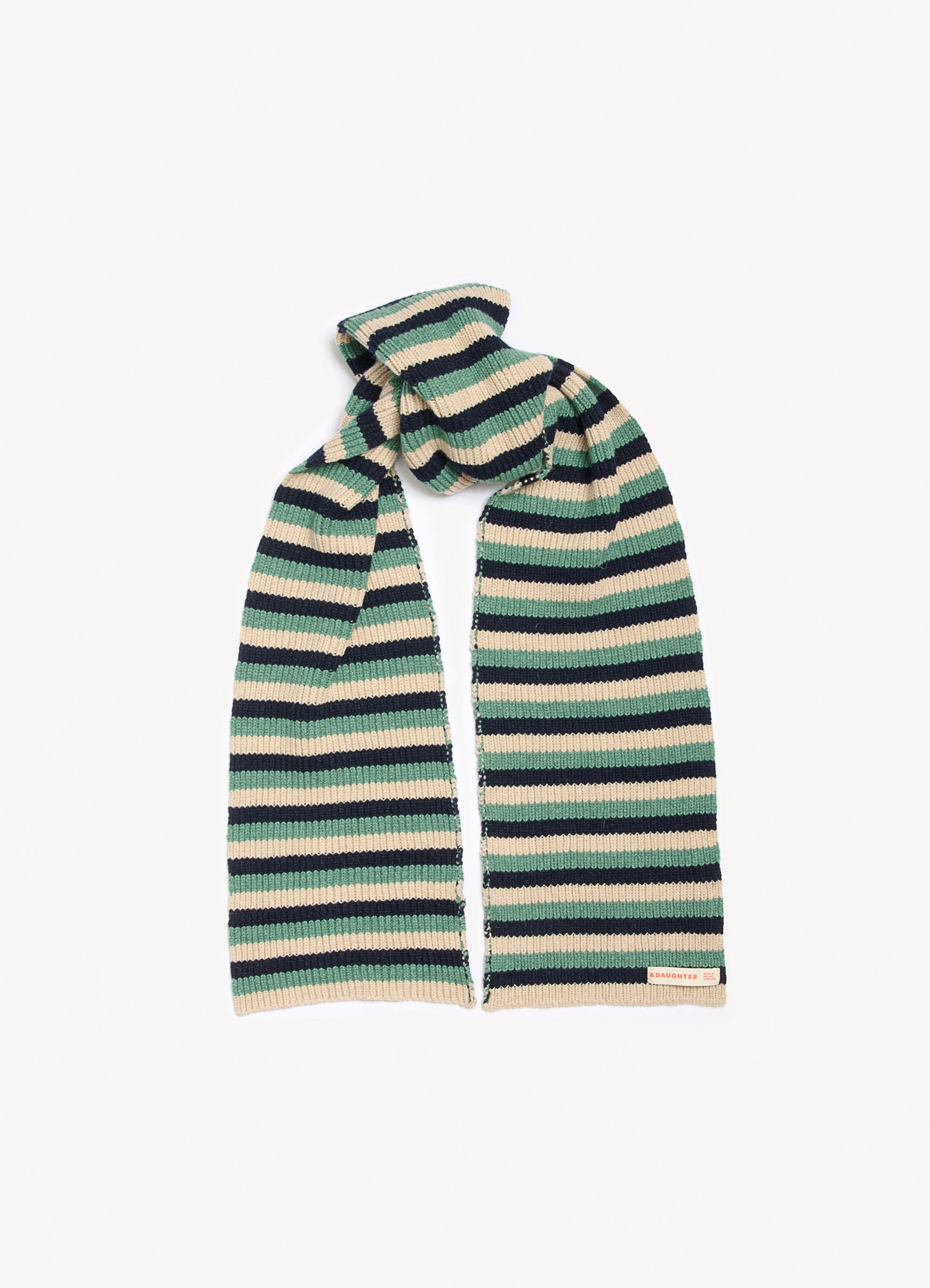 Striped Scarf in Strath and Oatmeal Stripe – &Daughter